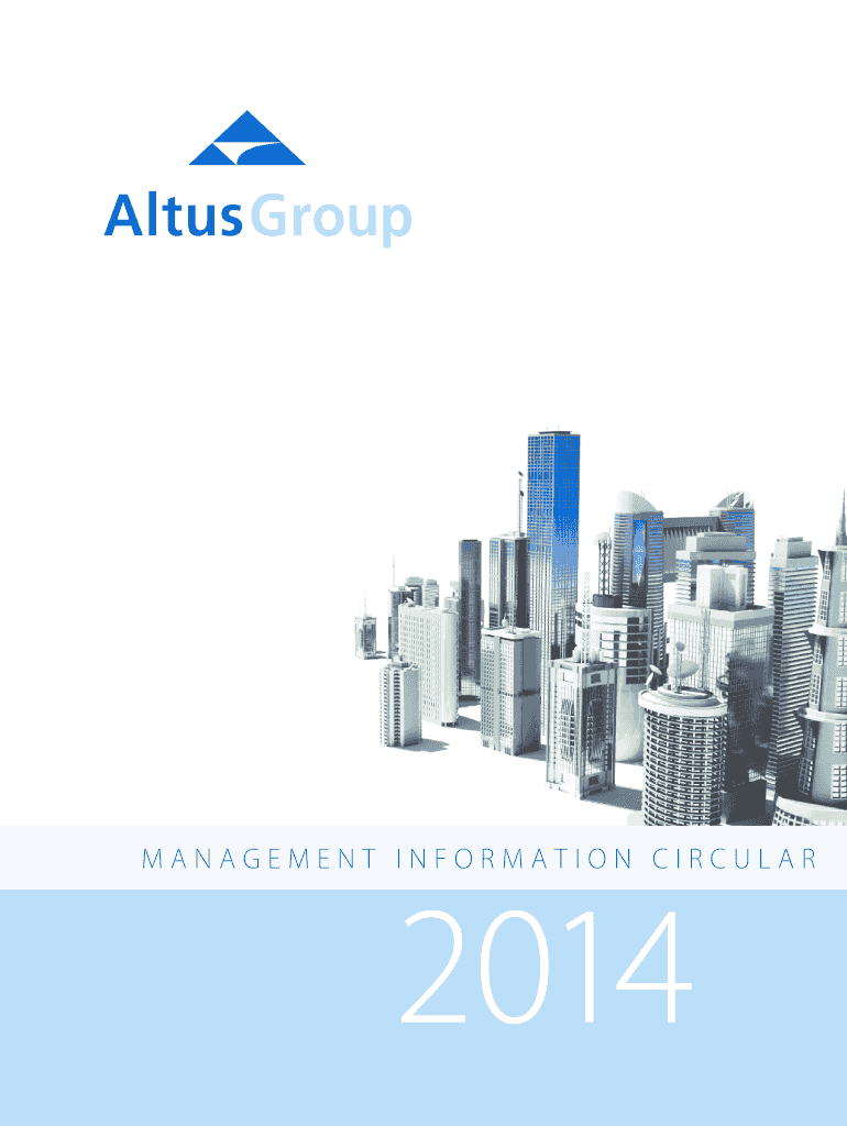 Fillable Online Management Information Circular - Altus Group Fax Email ...