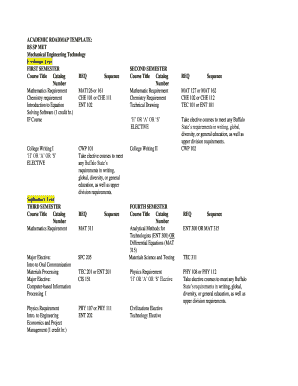 Fillable Online ACADEMIC ROADMAP TEMPLATE: Fax Email Print - pdfFiller
