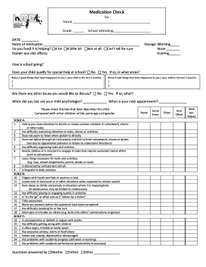 Fillable Online Medication Check - Lincoln Pediatric Group Fax Email ...