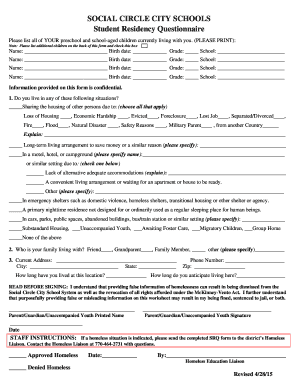 Fillable Online SOCIAL CIRCLE CITY SCHOOLS Student Residency ...