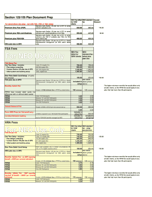 Fillable Online Section 125/105 Plan Document Prep Fax Email Print ...