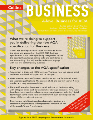 Fillable Online Alevel Business for AQA Fax Email Print - pdfFiller