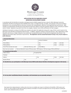 Fillable Online APPLICATION FOR THE MARICOPA COUNTY Fax Email Print - pdfFiller