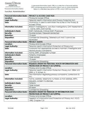 Fillable Online Personal Information Bank - grhosponca Fax Email Print ...