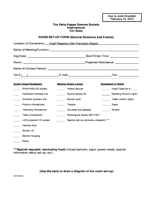 Fillable Online chistateca Room Set-Up Form General Sessions and Events ...
