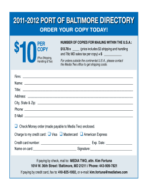 Fillable Online ORDER YOUR COPY TODAY 10 PER COPY 1378 x and 78 MD Fax ...