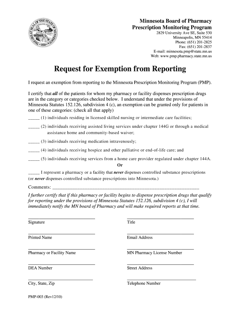 Fillable Online Minneapolis MN 55414 Web wwwpmppharmacystatemnus Fax ...
