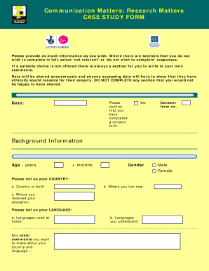 Fillable Online communicationmatters org Communication Matters Research ...