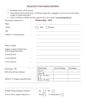 Fillable Online npde-tca math iitb ac Incomplete forms will be rejected - npde-tca math iitb ac ...