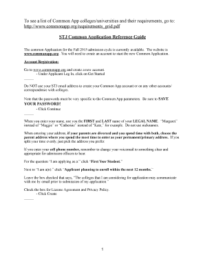 Fillable Online stjweb STJ Common App Reference sheet Fax Email Print ...