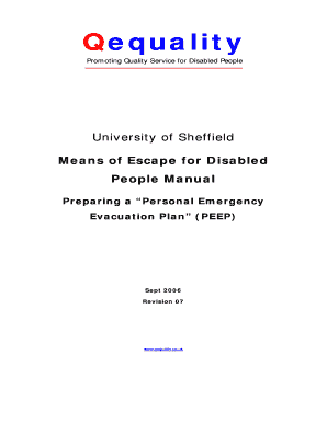 Fillable Online safety dept shef ac Preparing a Personal Emergency ...