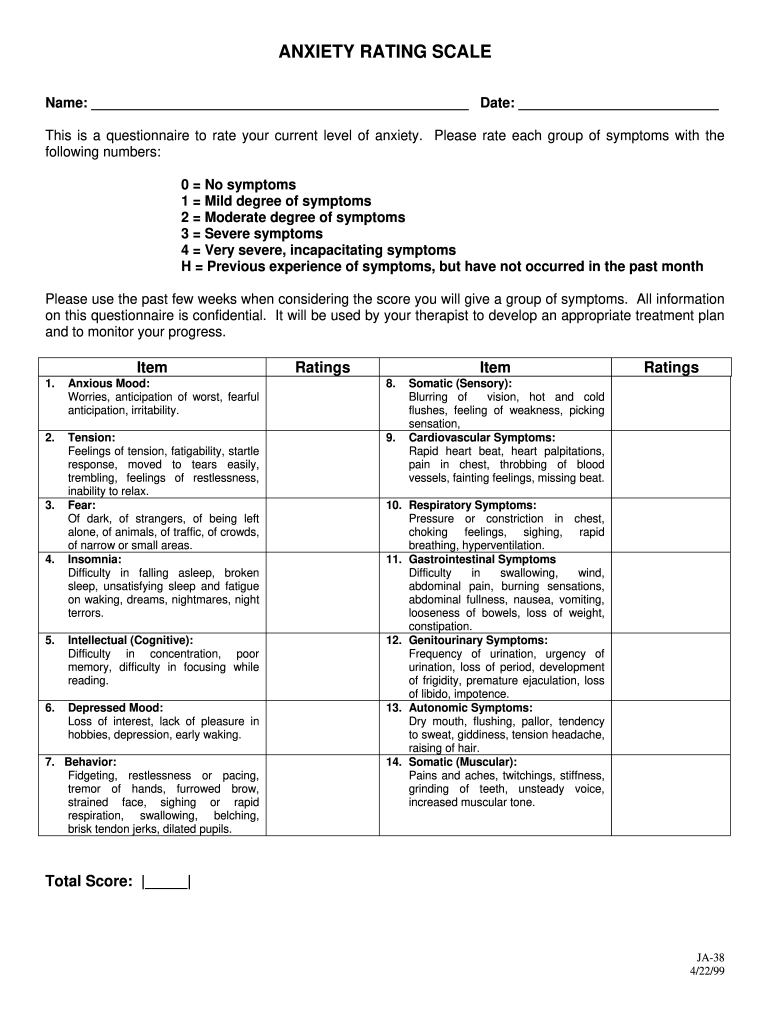 Anxiety Assessment Tools Fill Online Printable Fillable Blank Anxiety Assessment Tools Fill Online Printable Fillable Blank