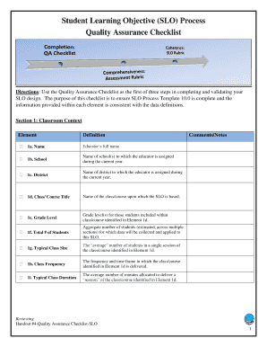 Fillable Online Student Learning Objective (SLO) Process Fax Email ...