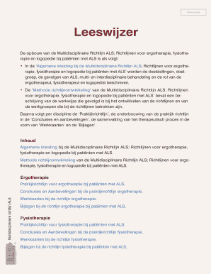Invulbaar Online Leeswijzer - ALS-centrum Fax Email Afdrukken - pdfFiller