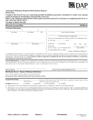Fillable Online Automated Minimum Distribution Request Automated ...