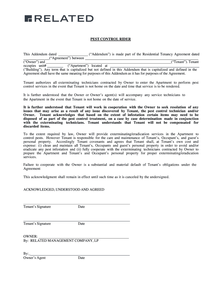 Fillable Online (Addendum) is made part of the Residential Tenancy ...