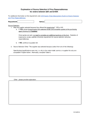 Fillable Online Explanation of Source Selection Price Reasonableness ...