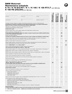 Fillable Online BMW Service Sheet Fax Email Print - pdfFiller