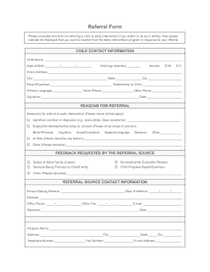 Fillable Online tracecenter A Universal Referral Form for Use by ...