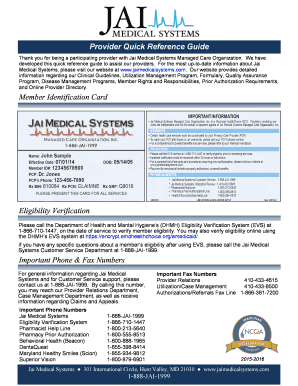 Fillable Online Thank you for being a participating provider with Jai ...