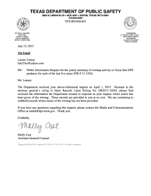 Fillable Online TEXAS DEPARTMENT OF PUBLIC SAFETY - Newspaper Tree Fax ...