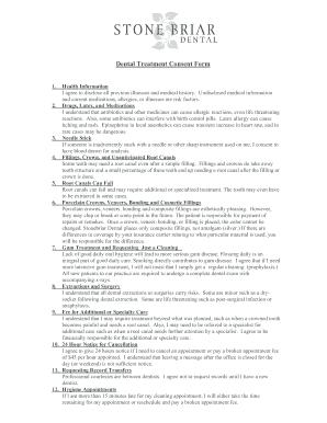 Fillable Online BDentalb Treatment Consent bFormb Fax Email Print ...