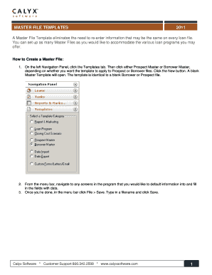 Fillable Online MASTER FILE TEMPLATES Fax Email Print - pdfFiller