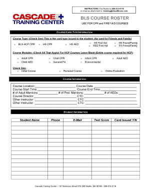 Fillable Online COURSECARD TYPE INFORMATION - EMS professionals Fax ...
