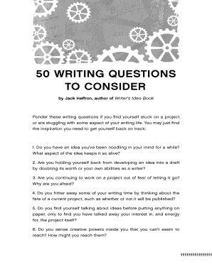 Fillable Online 50 Writing Questions Fax Email Print - pdfFiller