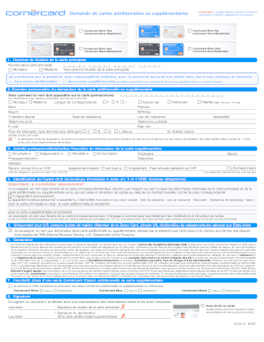 Remplissable En Ligne Demande de cartes additionnelles ou ...