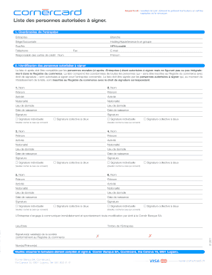 Remplissable En Ligne Liste capitales et le renvoyer - cornercardch Fax Email Imprimer - pdfFiller