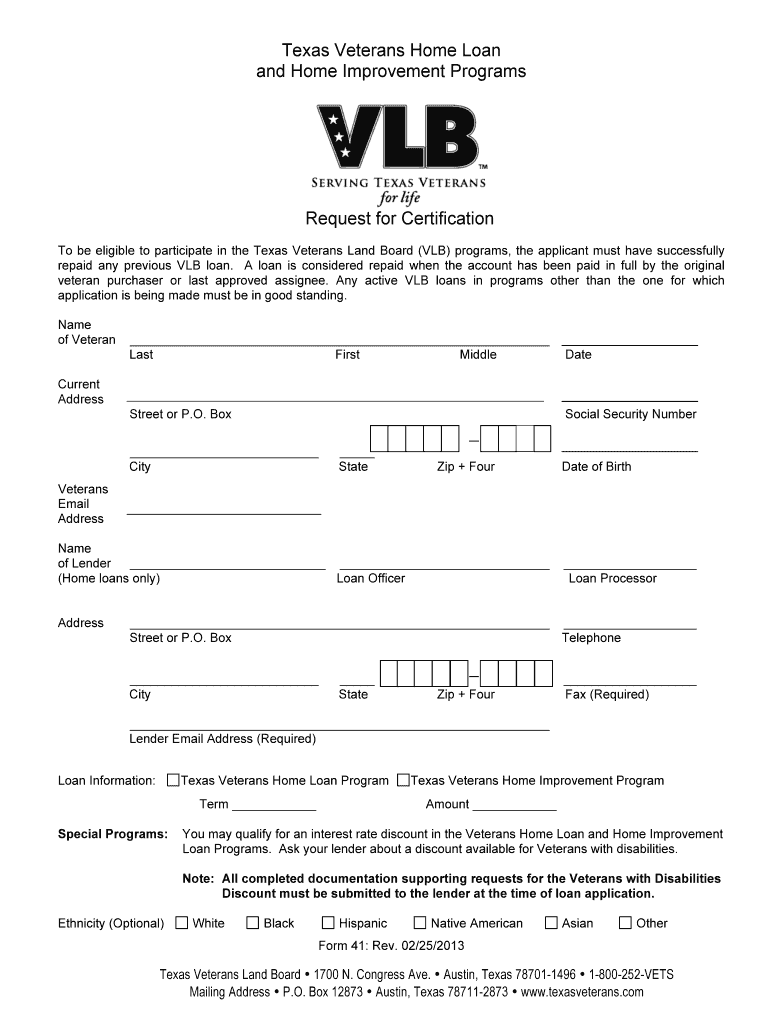 Fillable Online TX Vet bFormsb Fax Email Print - pdfFiller