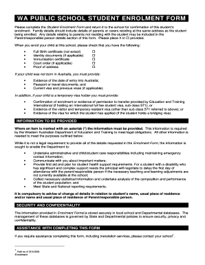 Fillable Online newdegateps wa edu Enrolment bFormb - Newdegate Primary ...