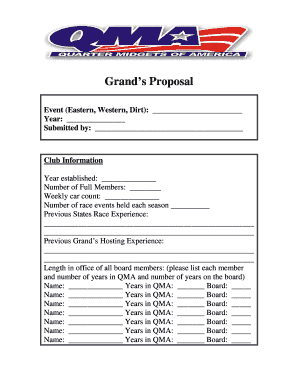 Fillable Online Grand s Proposal - quartermidgetsorg Fax Email Print ...