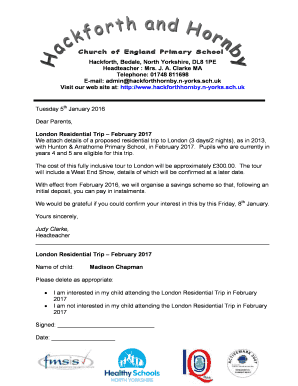 Fillable Online hackforthhornby n-yorks sch Hackforth Bedale North ...