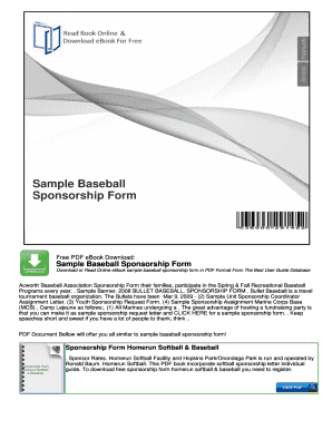 Fillable Online Sample Baseball Sponsorship Form - Fax Email Print ...