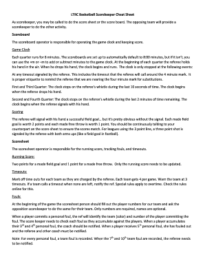 Fillable Online LTRC Basketball Scorekeeper Cheat Sheet Fax Email Print ...