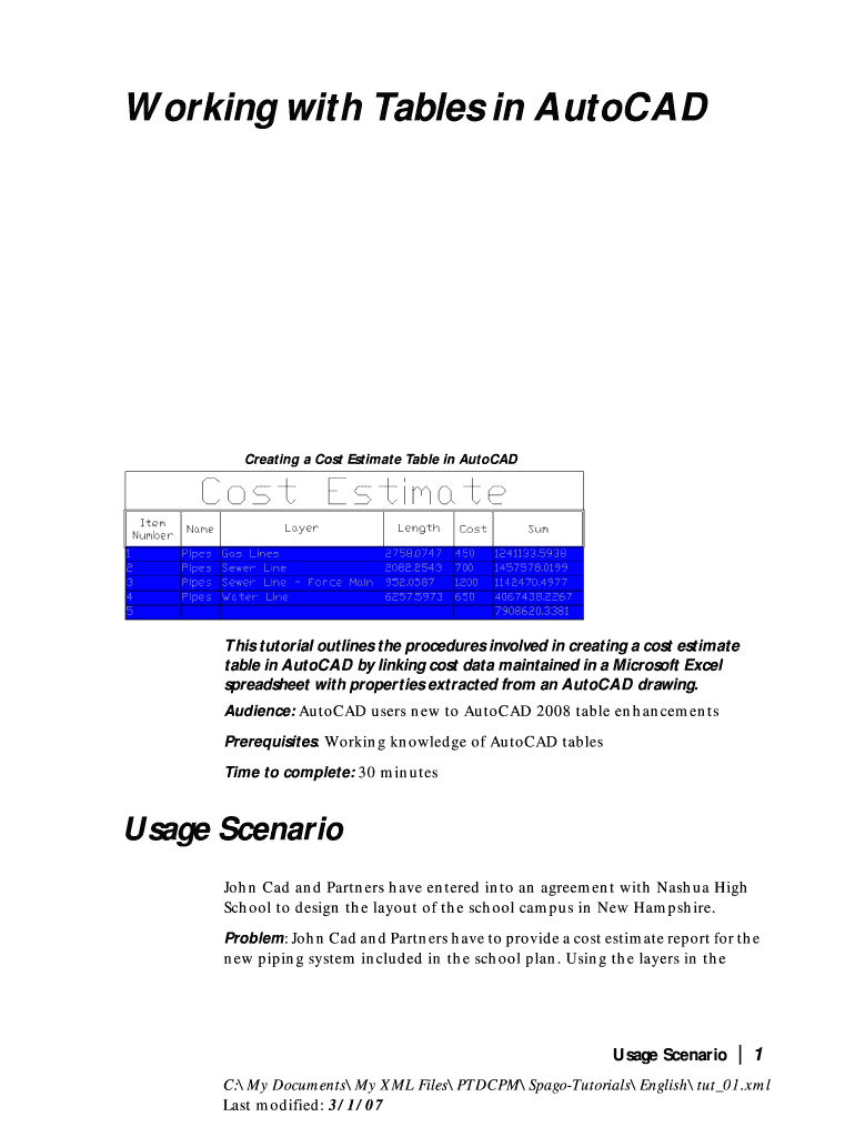 Fillable Online Working With Tables In AutoCAD Fax Email Print PdfFiller fillable-online-working-with-tables-in-autocad-fax-email-print-pdffiller