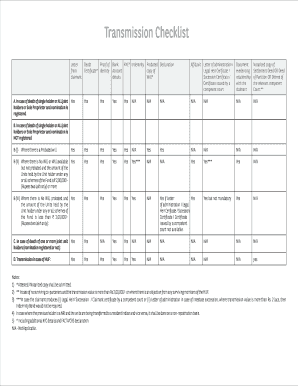 Fillable Online Transmission Checklist - bnpparibasmfin Fax Email Print ...