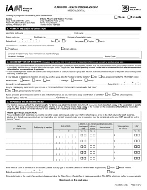 Fillable Online Claim Estimate Quebec Group Health and Dental Claims PO ...