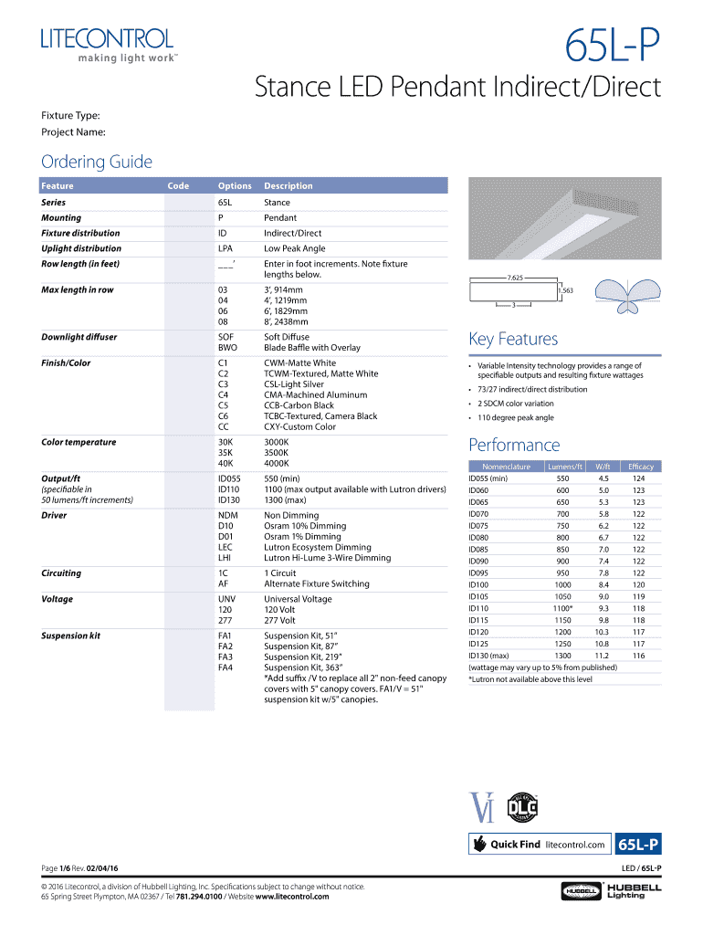 Fillable Online Stance LED Pendant IndirectDirect Fax Email Print ...