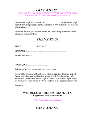 Fillable Online Gift Aid It Form Fax Email Print - pdfFiller