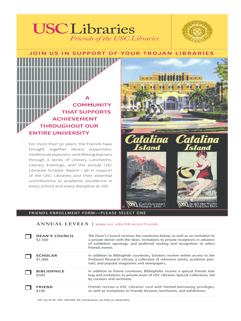 Fillable Online Enrollment form - USC Libraries Fax Email Print - pdfFiller