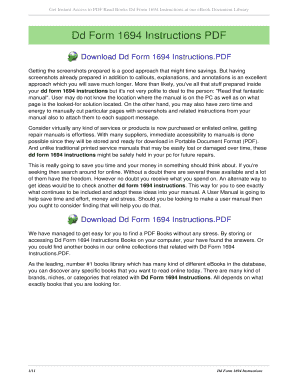 Fillable Online xdgps Dd Form 1694 Instructions - xdgpsnet Fax Email ...