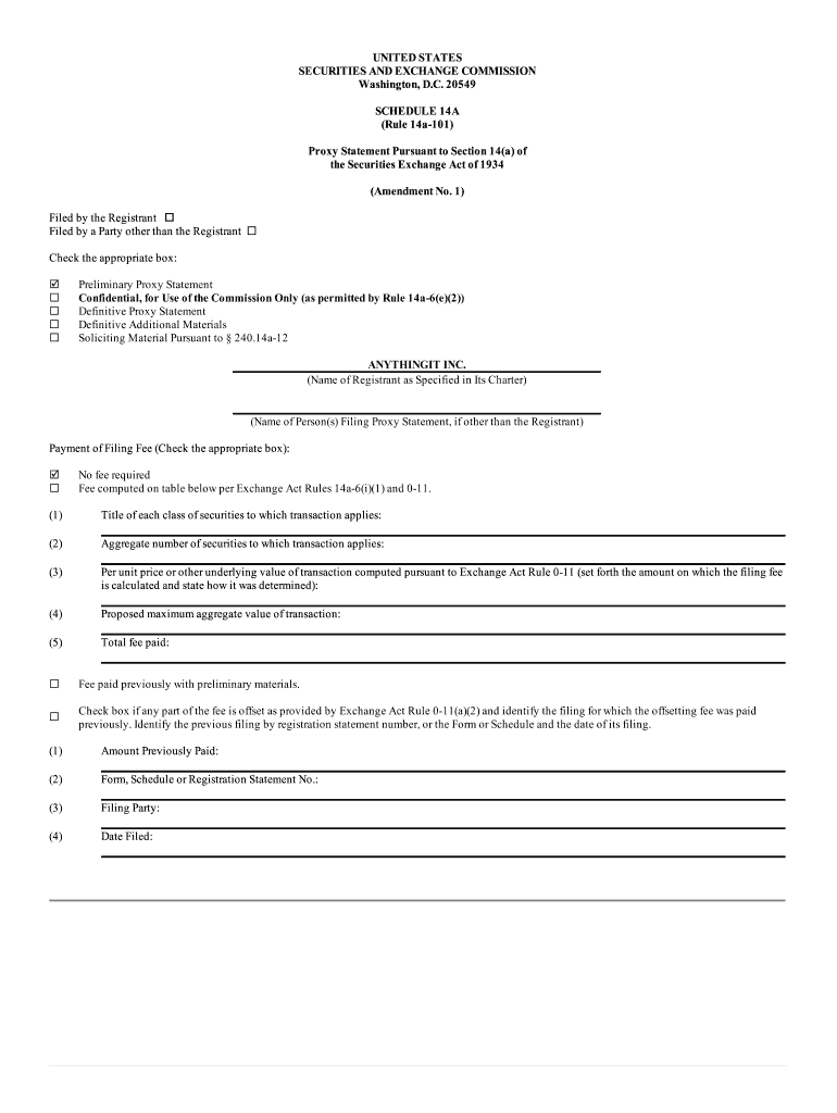 Fillable Online 20549 SCHEDULE 14A (Rule 14a101) Proxy Statement Pursuant to Section 14(a) of ...