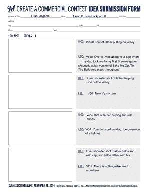 Fillable Online CREATE A COMMERCIAL CONTEST IDEA SUBMISSION FORM First ...