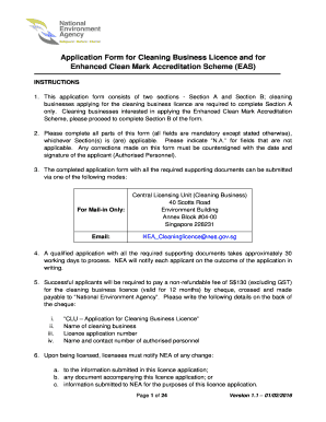 Fillable Online cms nea gov Application Form for Cleaning Business ...