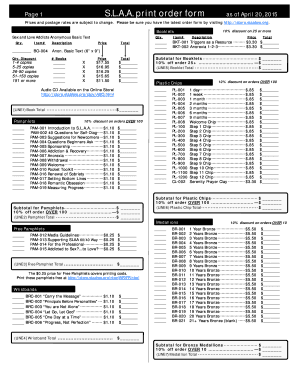 Fillable Online store slaafws SLAA print order form - store slaafws Fax ...
