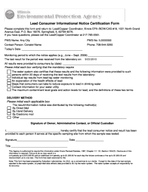 Fillable Online BLeadb Consumer Informational Notice bCertificationb ...