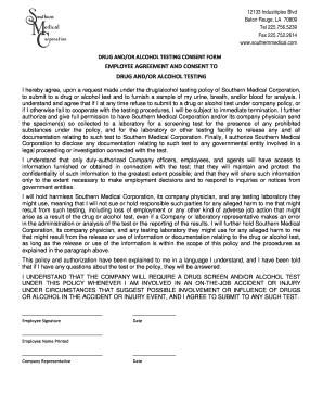 Fillable Online DRUG ANDOR ALCOHOL TESTING CONSENT FORM Fax Email Print ...